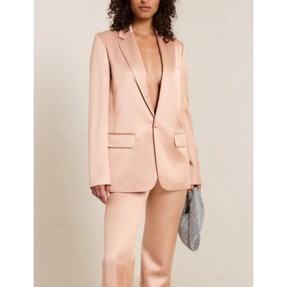 A.L.C. | Jackets & Coats | Alc Dakota Satin Tailored Jacket In Sirocco ...